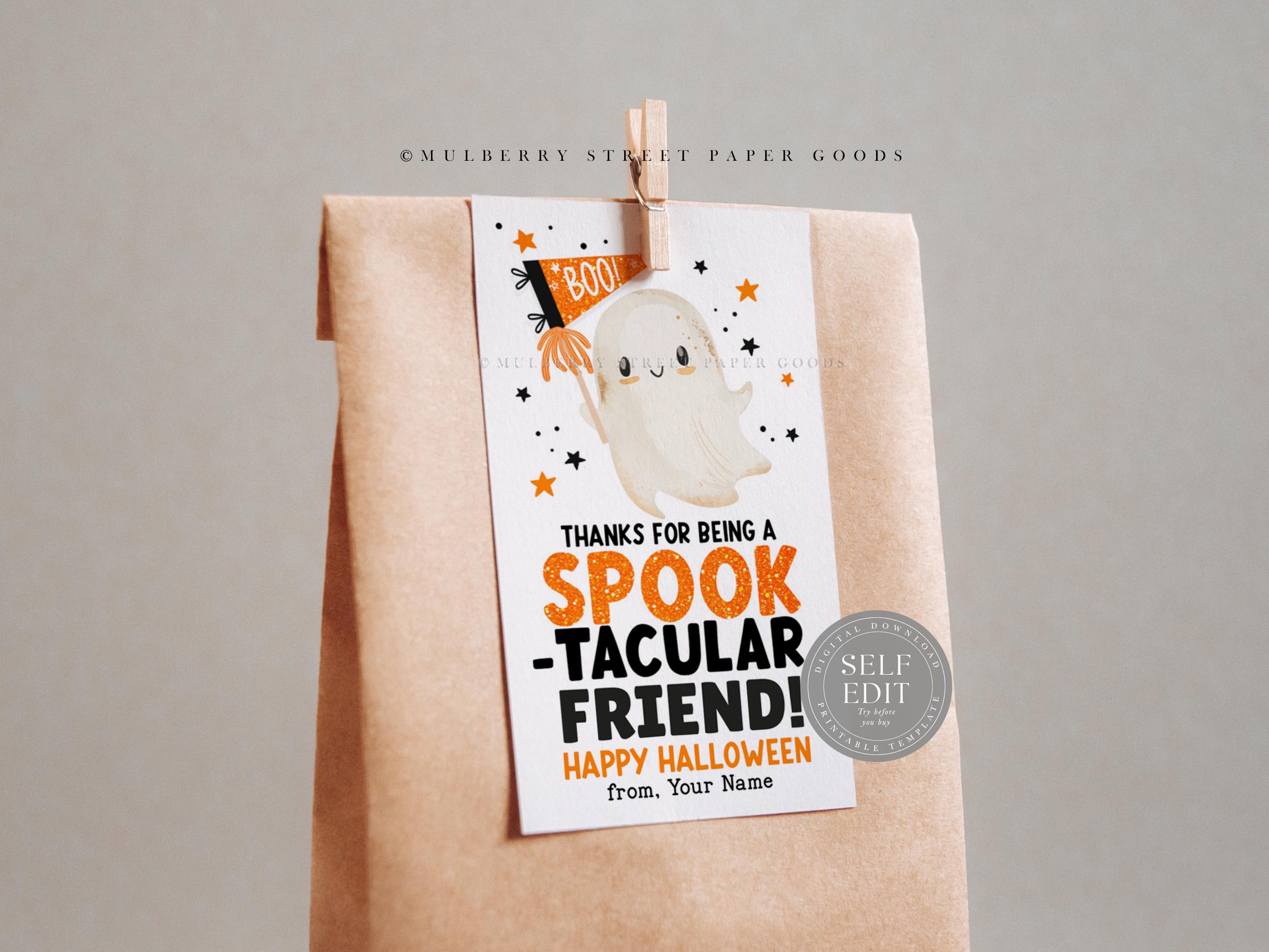 Halloween Ghost Gift Tag Template Printable Spooktacular Friend ...