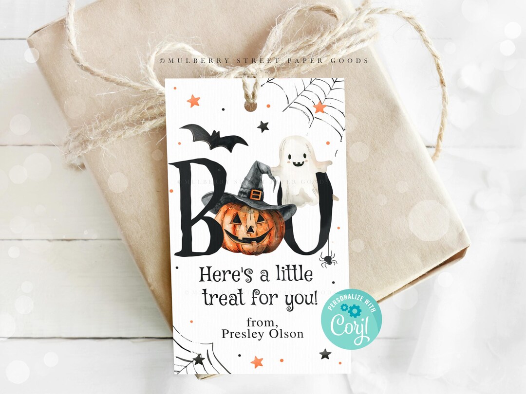 Editable Halloween Gift Tag Printable Instant Download Spooky Halloween ...