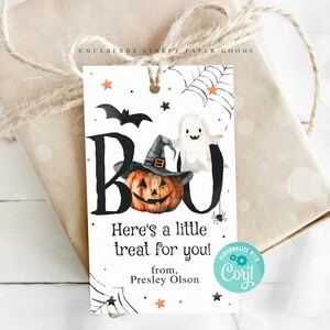 Editable Halloween Gift Tag Printable Instant Download Spooky Halloween ...