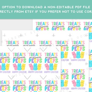 Printable Treats for My Favorite Peeps Easter Gift Tag, Instant ...