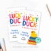 Lucky Duck Back to School Gift Tag Printable Rubber Duck First Day of ...