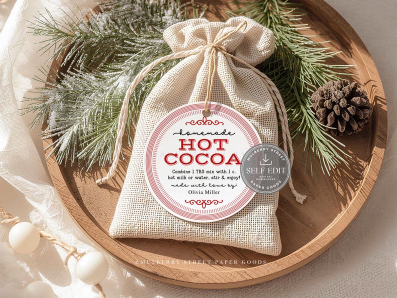 Hot Cocoa Gift Tag Printable Digital Download Personalized Homemade ...