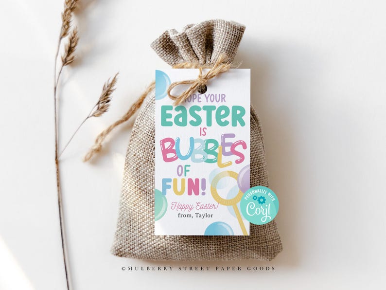 Printable Easter Bubbles Gift Tag, Hope Your Easter is Bubbles of Fun ...