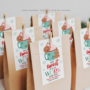 Coworker Christmas Gift Tag Printable Digital Download Canva Template ...