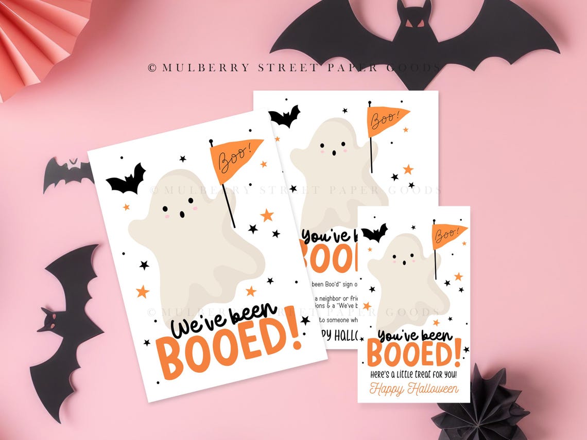 Printable You've Been Booed Halloween Sign Halloween Boo'd Tag Instant ...