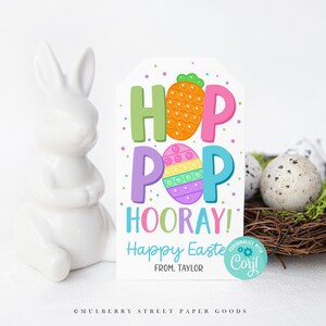 Printable Hip Pop Hooray Easter Gift Tag, Easter Pop Fidget Toy ...
