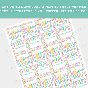 Printable Happy Easter for All of My Peeps Gift Tag, Hoppy Easter Peeps ...