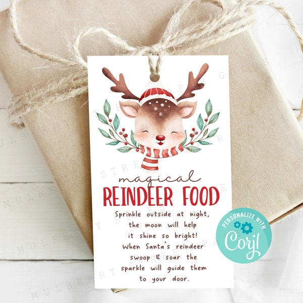 Reindeer Food Label - Etsy