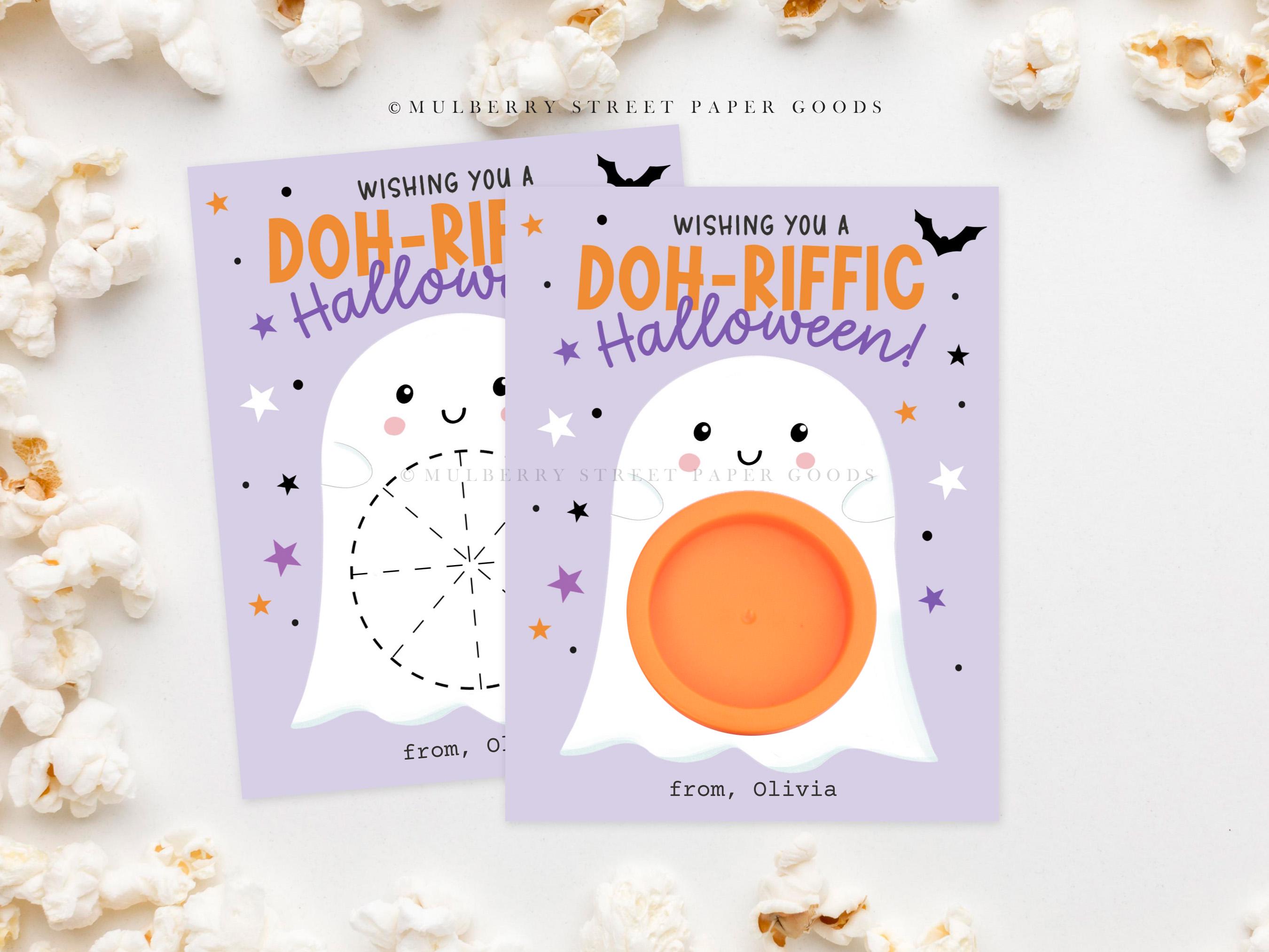Halloween Playdough Card Holder Printable Instant Download Ghost ...