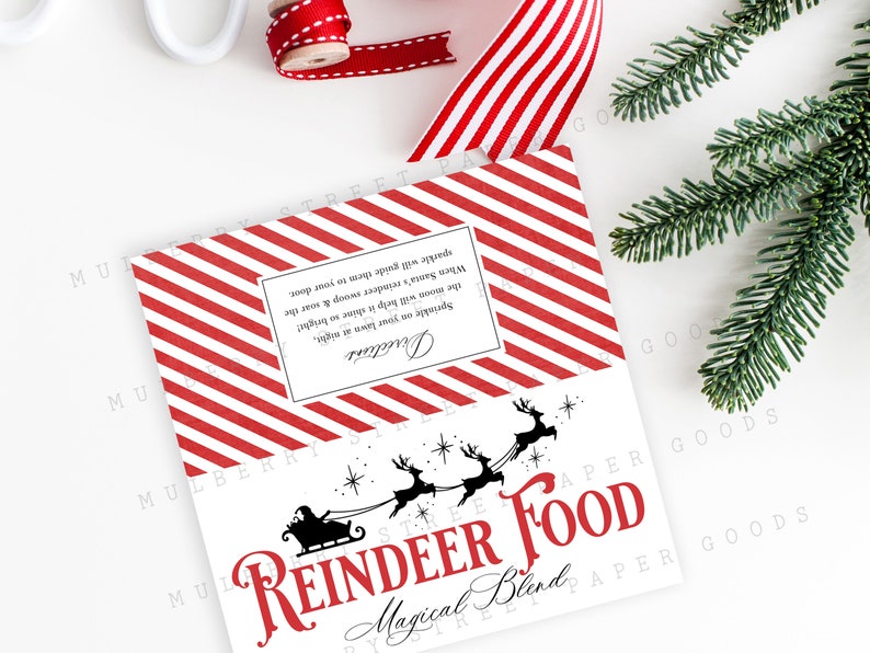 Printable Reindeer Food Treat Bag Topper Christmas Tradition - Etsy