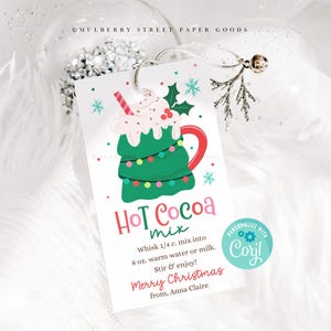 Hot Cocoa Mix Gift Tag Digital Download Christmas Printable Hot ...