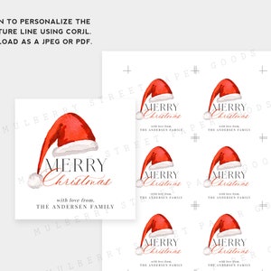 Printable Santa Hat Gift Tag, Instant Download Christmas Gift Tag ...