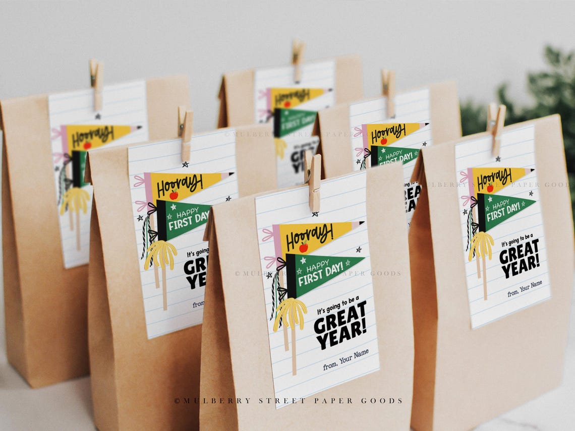 First Day of School Gift Tag Printable Digital Download Back to School ...