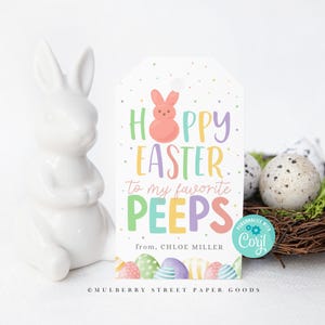 Printable Hoppy Easter to My Favorite Peeps Gift Tag, Instant Download ...