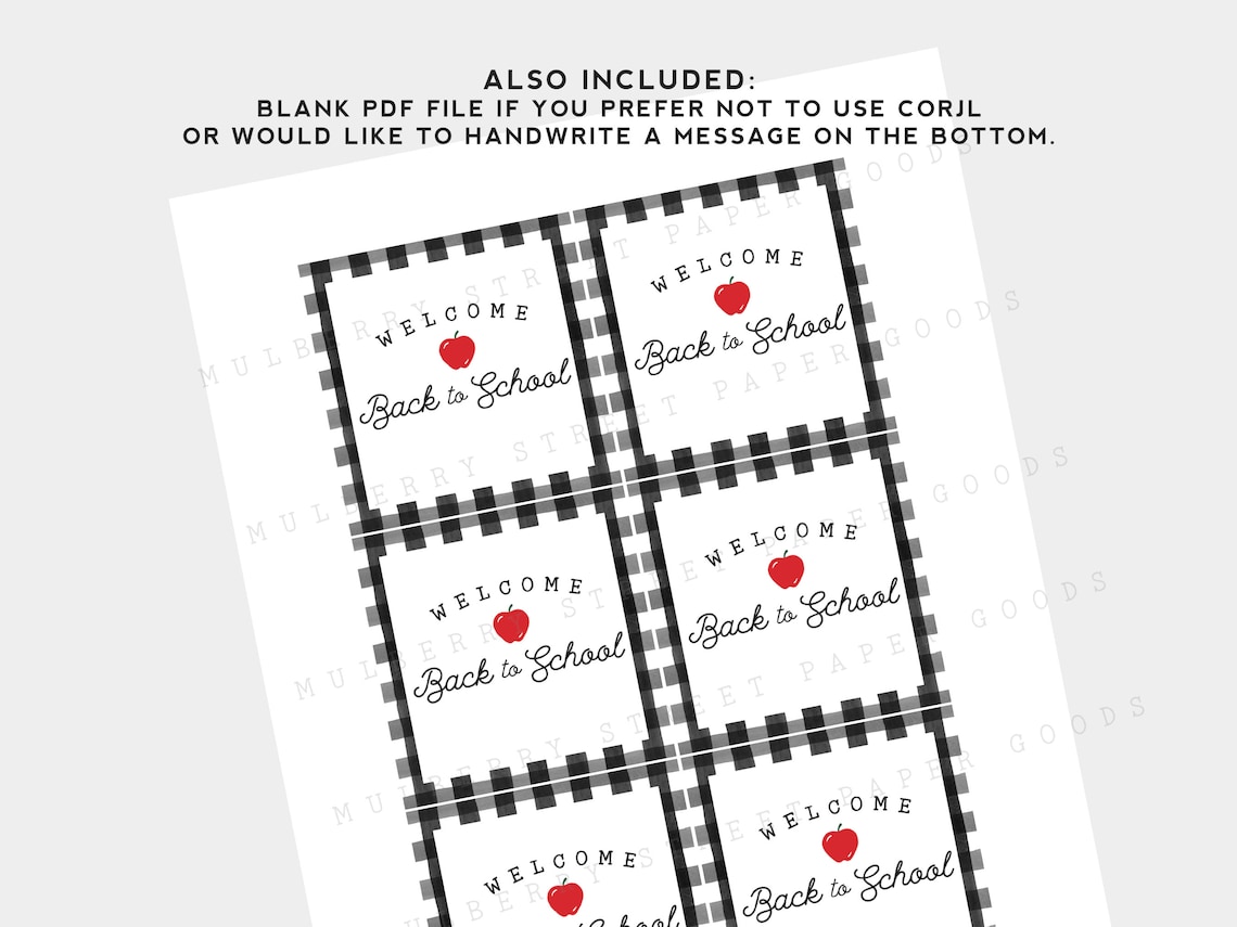 Printable Welcome Back to School Tag Happy First Day of - Etsy