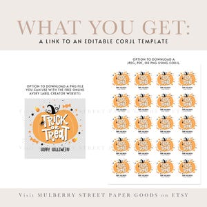 Halloween Circle Sticker Printable Trick or Treat Halloween Tag Party ...