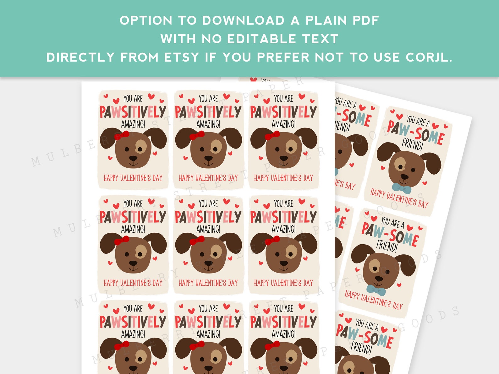 Printable Puppy Dog Valentine Cards Kids Classroom Puppy Valentine ...