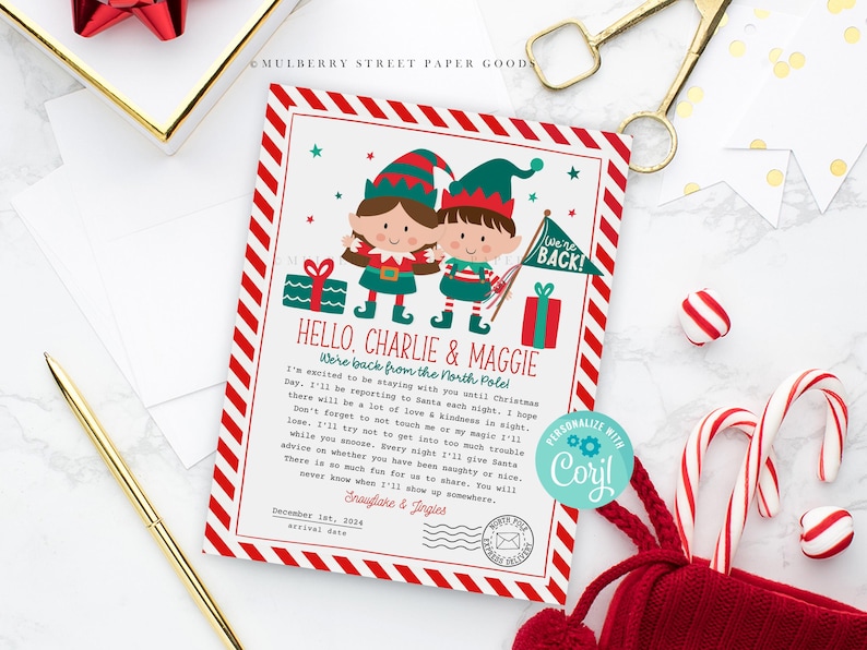 Editable Elf Arrival Letter Template We're Back Christmas Elf Letter ...