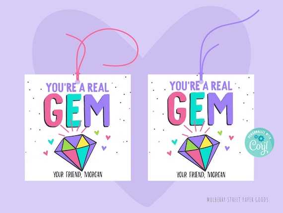 Printable You're A Real Gem Valentine's Day Card - Etsy