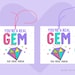 Printable You're A Real Gem Valentine's Day Card, Instant Download ...