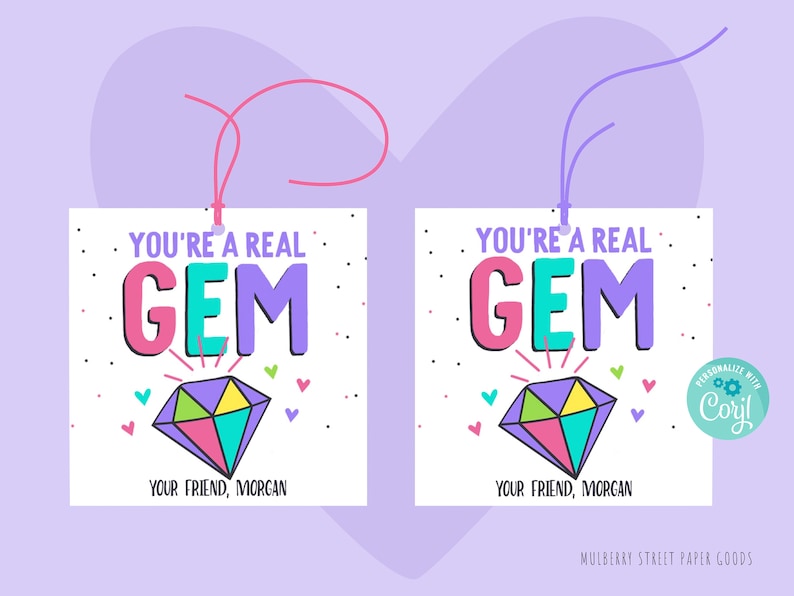 Printable You're A Real Gem Valentine's Day Card, Instant Download ...