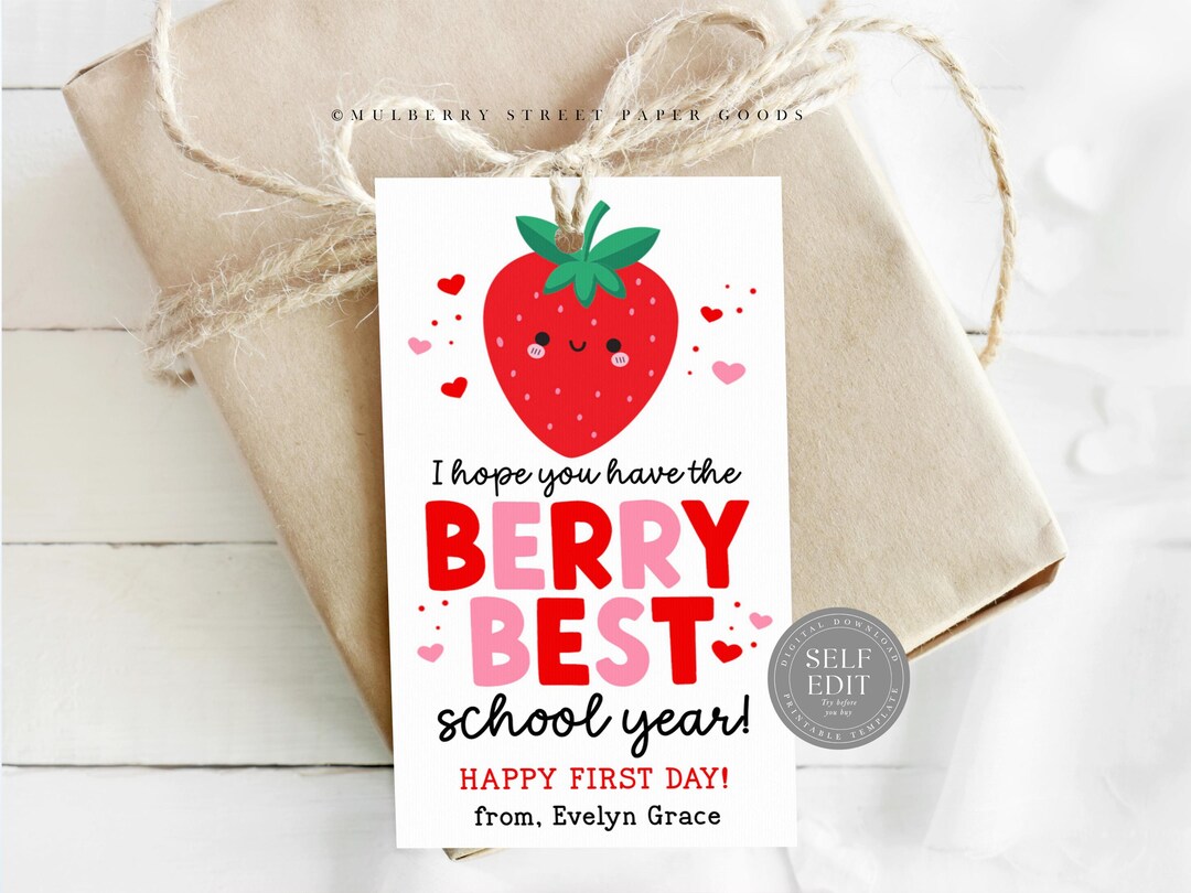 Back to School Gift Tag Template Berry Best School Year Gift Tag ...