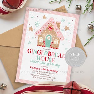 Gingerbread House Decorating Party Invitation Template Editable ...