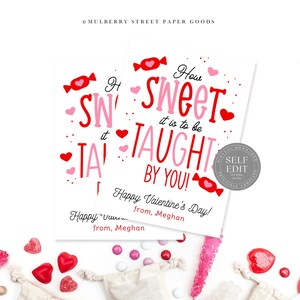 Teacher Valentine's Day Card Printable Digital Download Valentine Gift ...