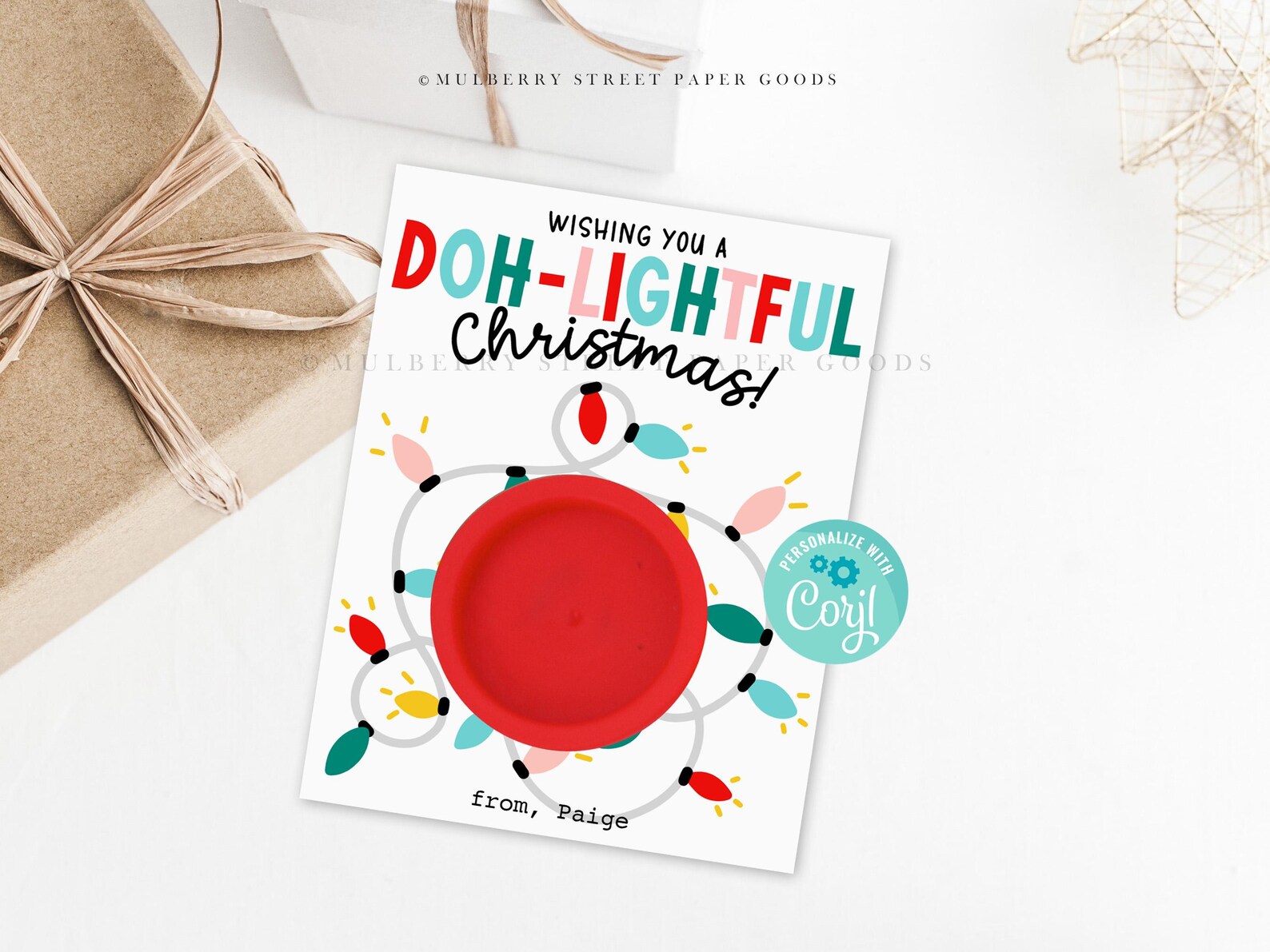 Christmas Play Dough Holder Card Printable Kids Christmas Gift Digital ...