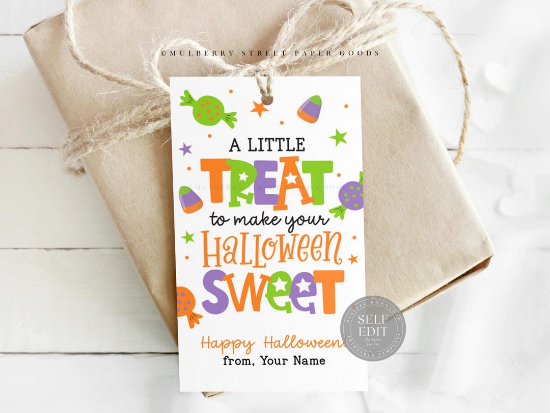 Happy Halloween Gift Tag Printable Digital Download Sweet Treat ...