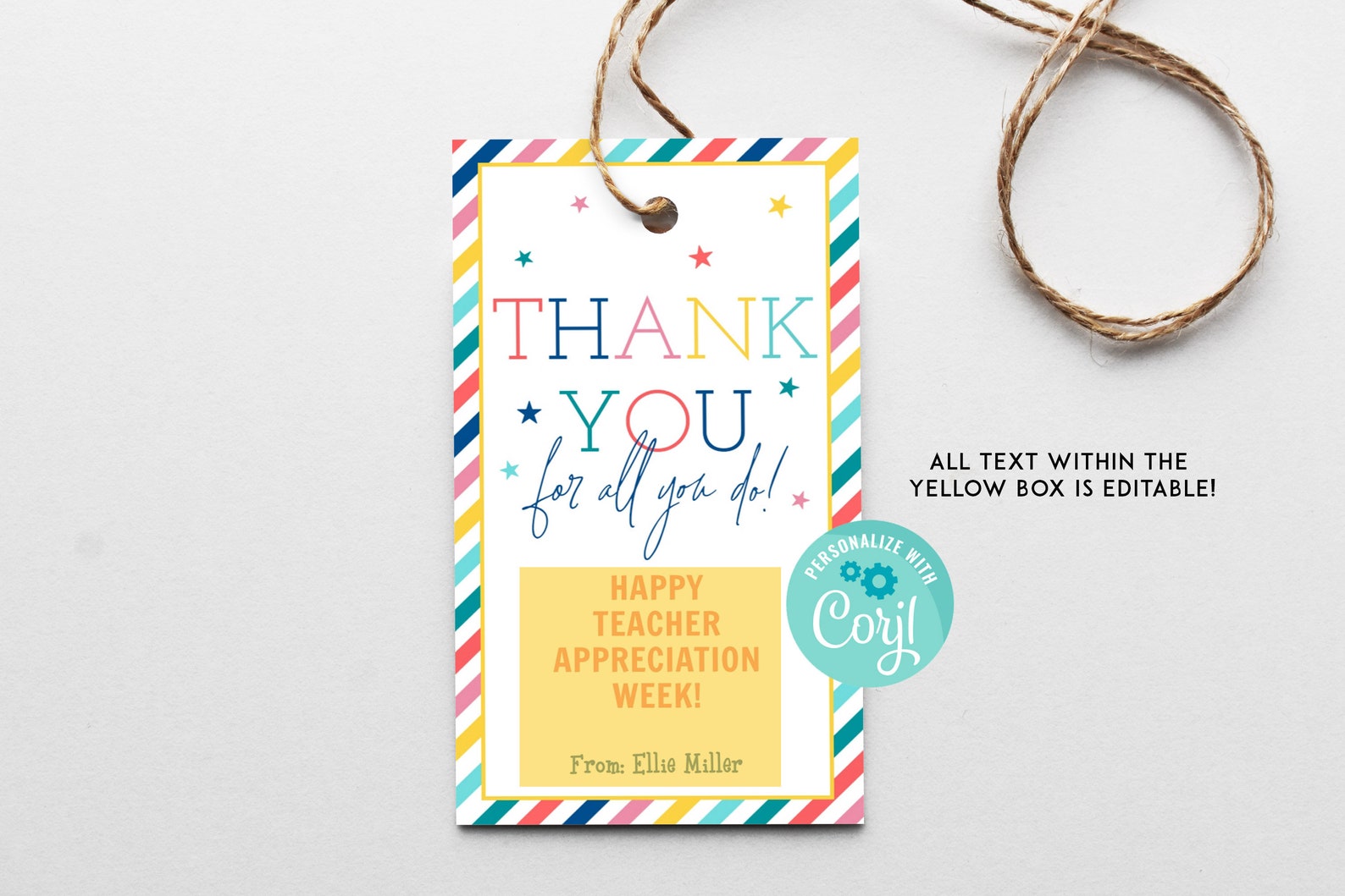 Printable Teacher Appreciation Gift Tag Instant Download - Etsy