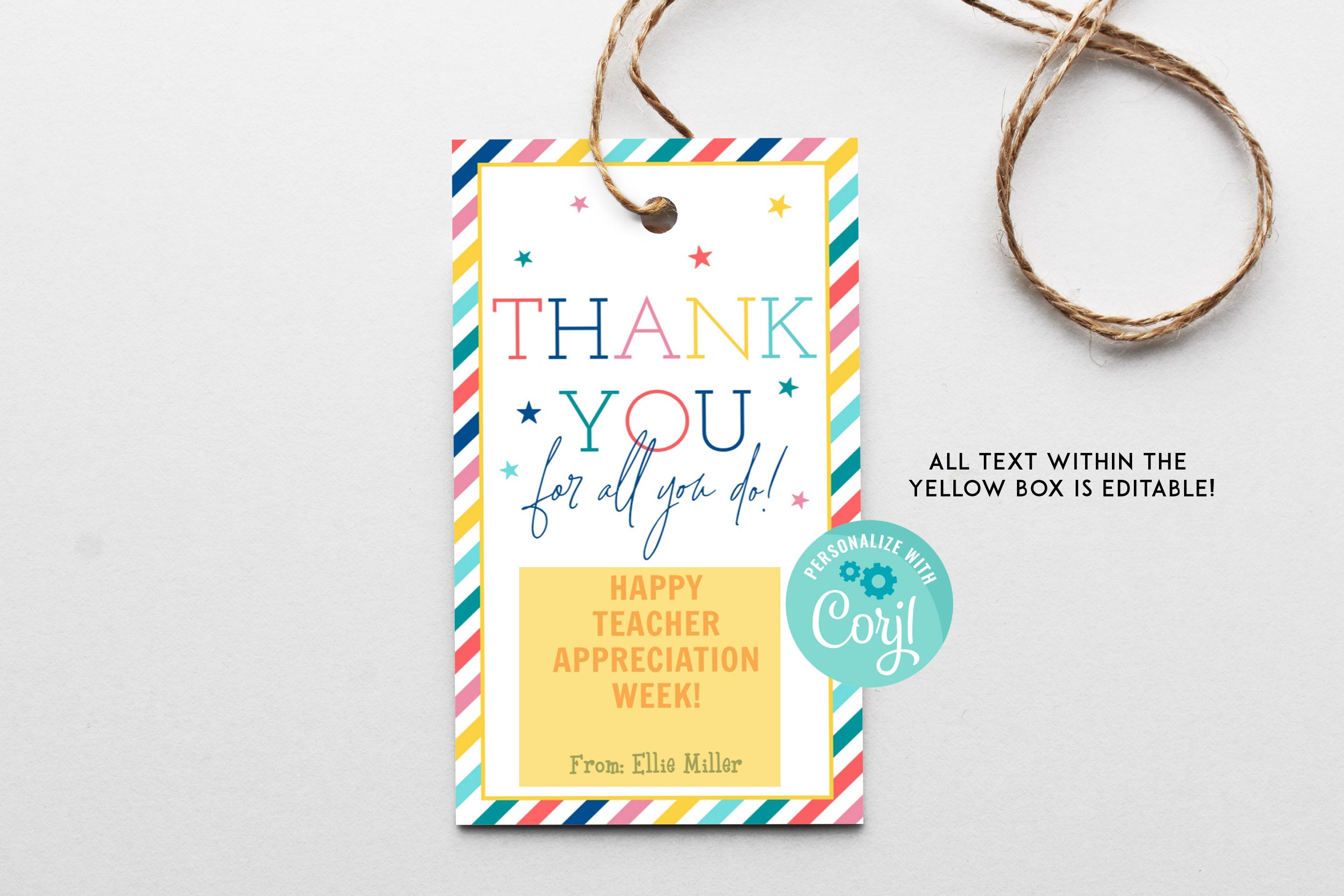 Printable Teacher Appreciation Gift Tag Instant Download - Etsy