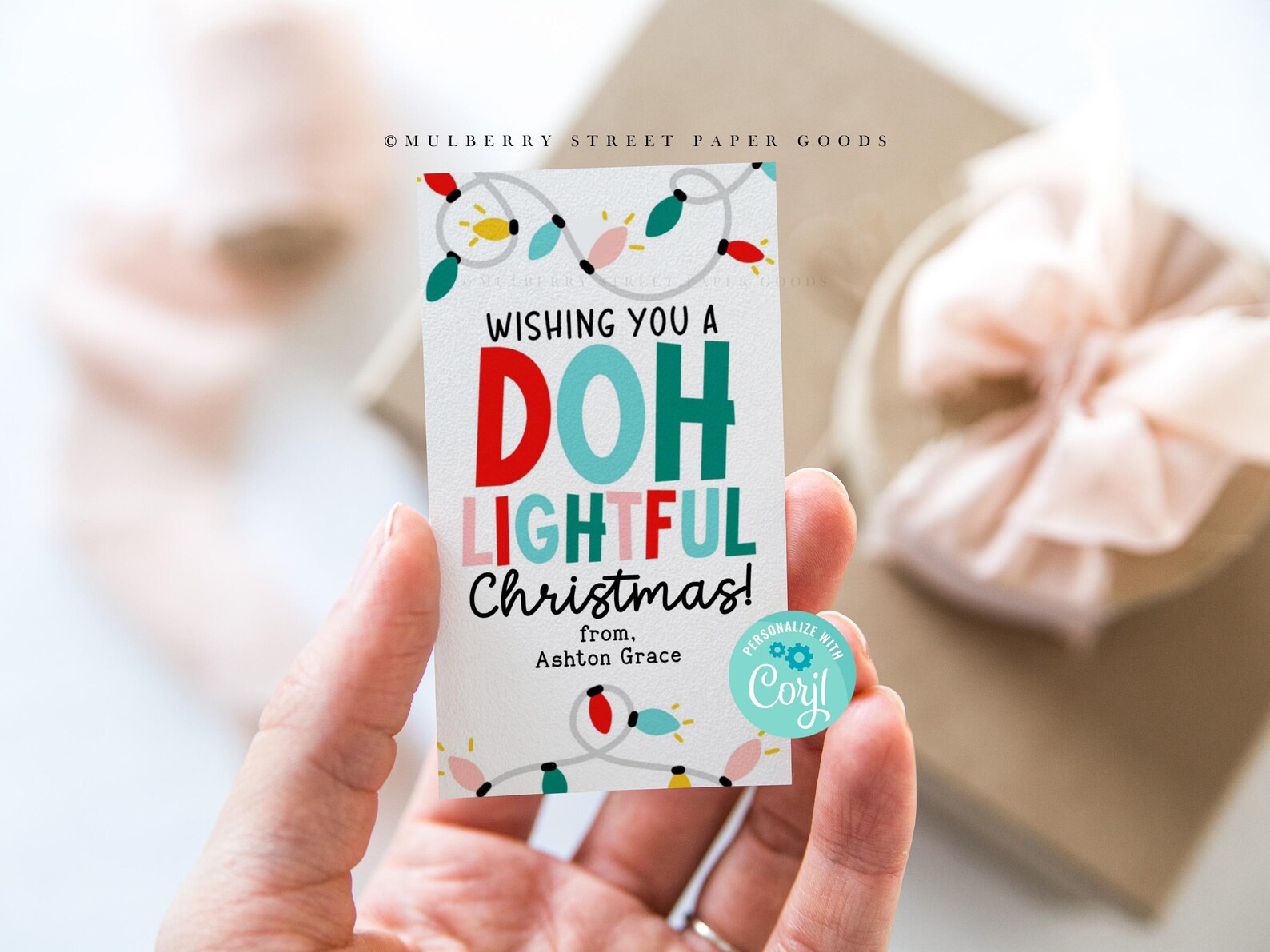 Editable Play Dough Gift Tag Digital Download Doh Christmas Gift Tag ...