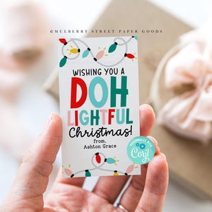 Editable Play Dough Gift Tag Digital Download Doh Christmas Gift Tag ...