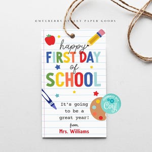 Happy First Day of School Printable Gift Tag, Welcome Back to School ...