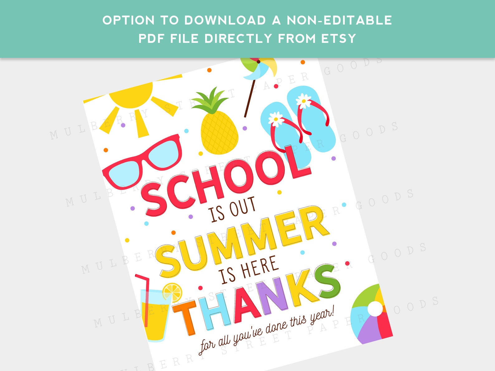Printable Summer is Here Page, 8.5x11" School is Out, Summer is Here ...