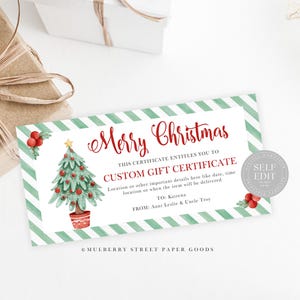 Editable Christmas Gift Certificate Template Digital Gift Voucher ...