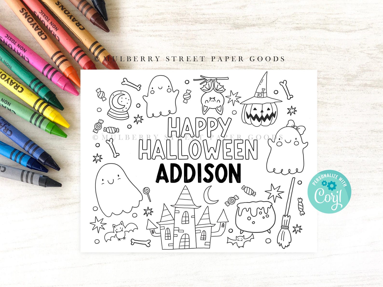 Editable Halloween Coloring Page Printable Kids Halloween Party ...