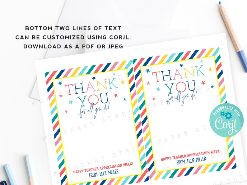 Printable Thanks for All You Do Gift Card Holder Instant - Etsy