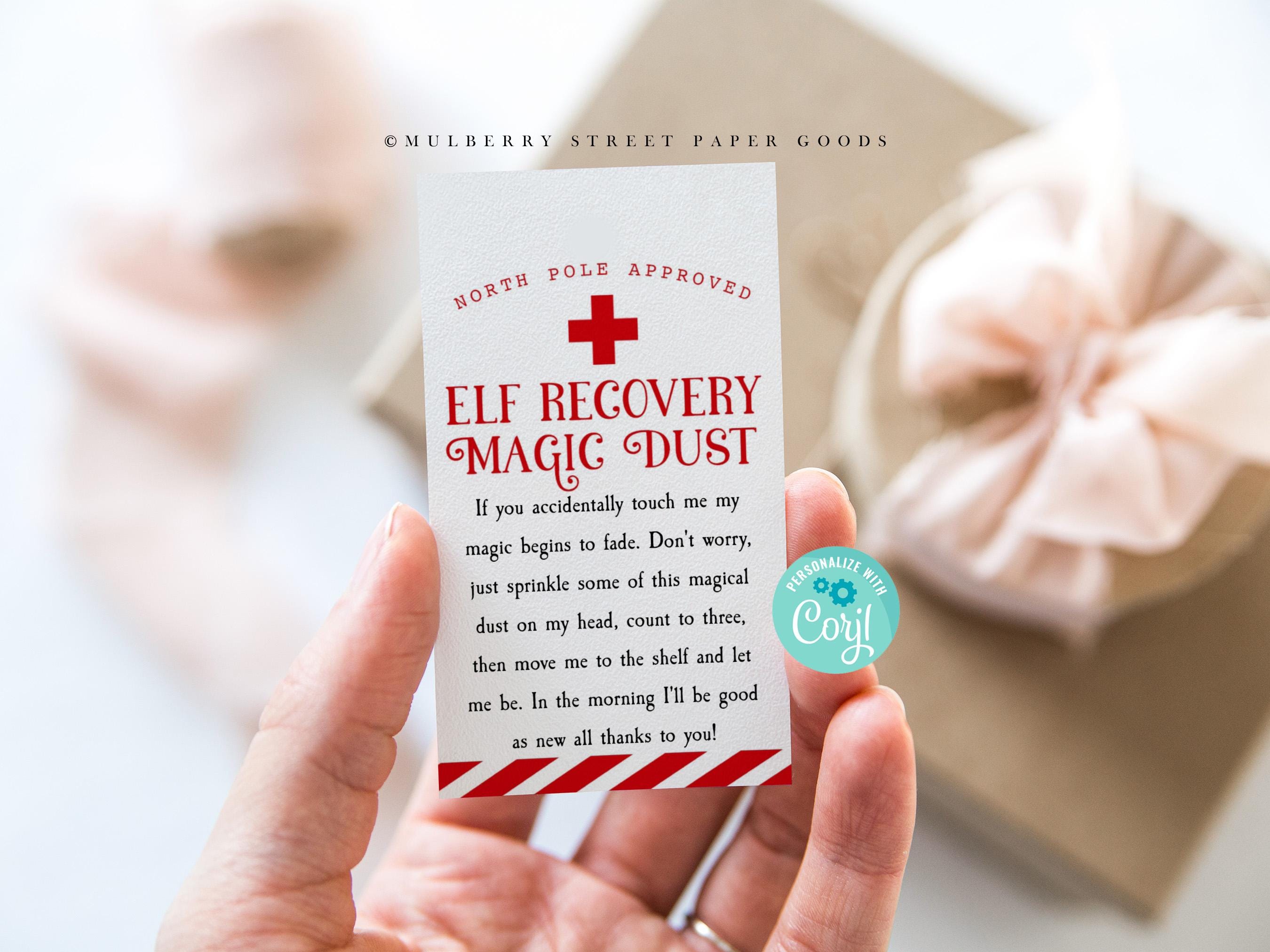Editable Elf Magic Dust Printable Gift Tag Christmas Elf Magical Dust ...