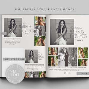 Editable Yearbook Ad Template, Full Page Half Page Quarter Page Senior ...