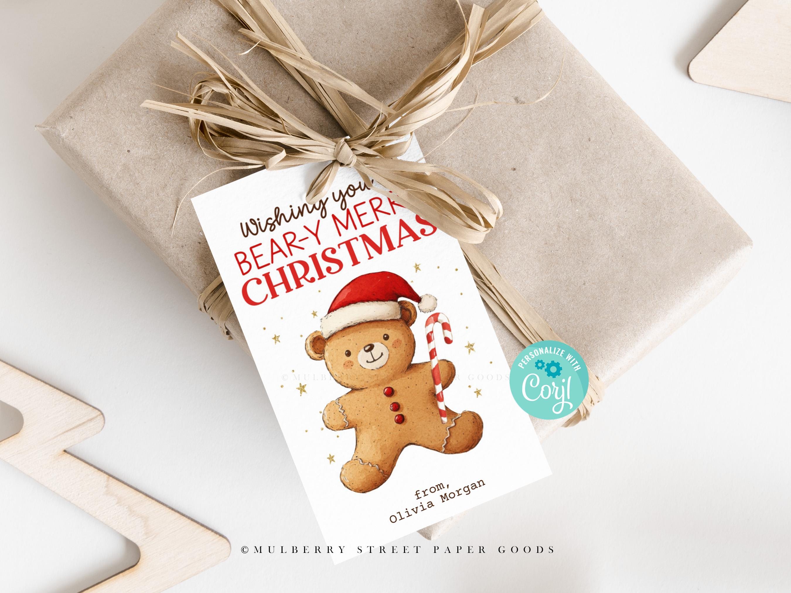 Cute Christmas Bear Gift Tag Printable Have A Beary Merry Christmas ...