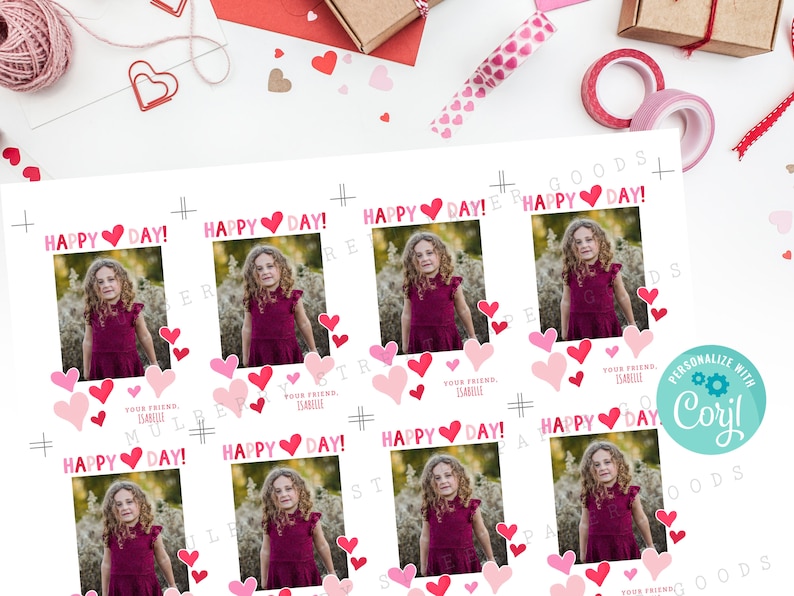 Valentine's Day Photo Card Printable, Instant Download Classroom Photo ...