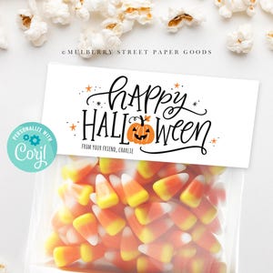 Printable Happy Halloween Bag Topper, Candy Bag Topper, Cookie Bag ...