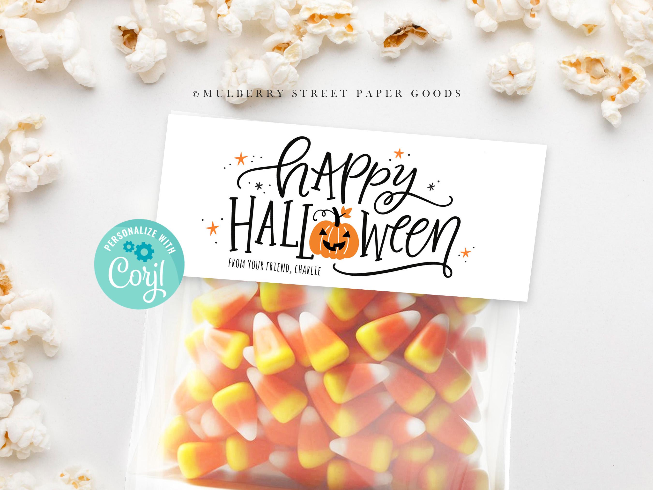 Printable Happy Halloween Bag Topper, Candy Bag Topper, Cookie Bag ...