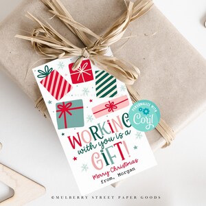 Christmas Gift Tag Printable Coworker Gift Instant Download Christmas ...