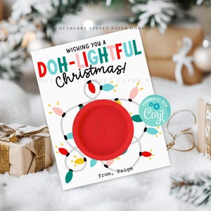 Christmas Play Dough Holder Card Printable Kids Christmas Gift Digital ...
