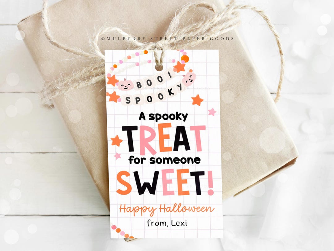 Halloween Printable Gift Tag A Spooky Treat for Someone Sweet ...