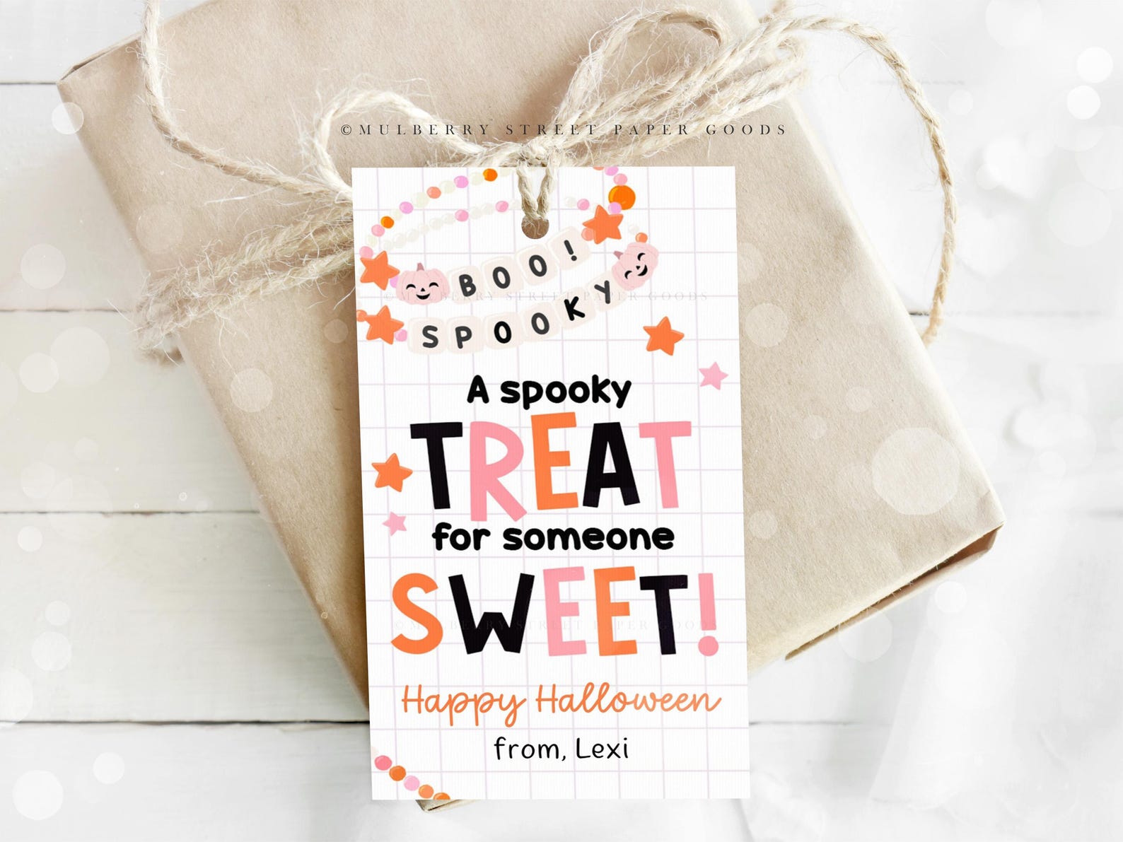 Halloween Printable Gift Tag A Spooky Treat for Someone Sweet ...