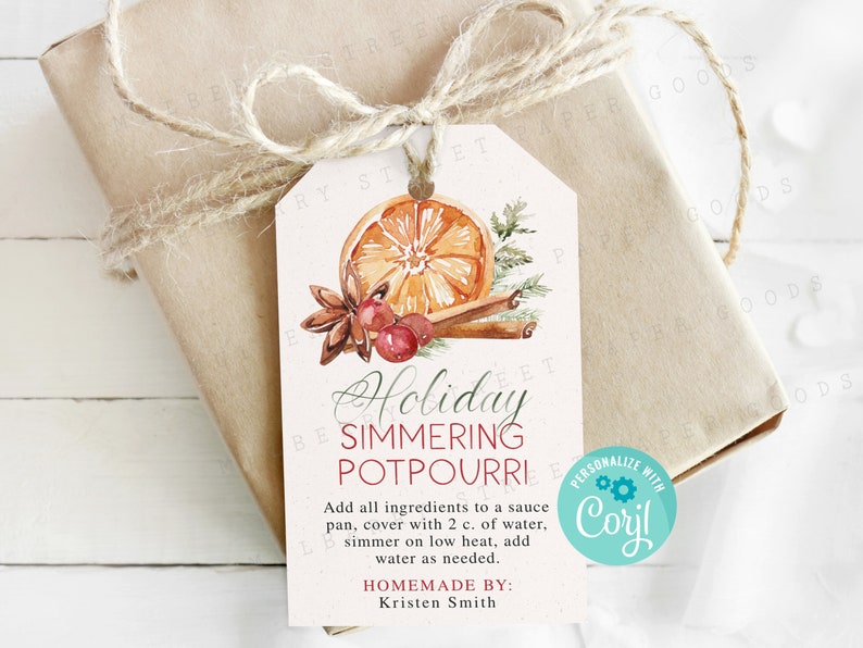 Printable Holiday Simmering Stovetop Potpourri Tag Teacher - Etsy